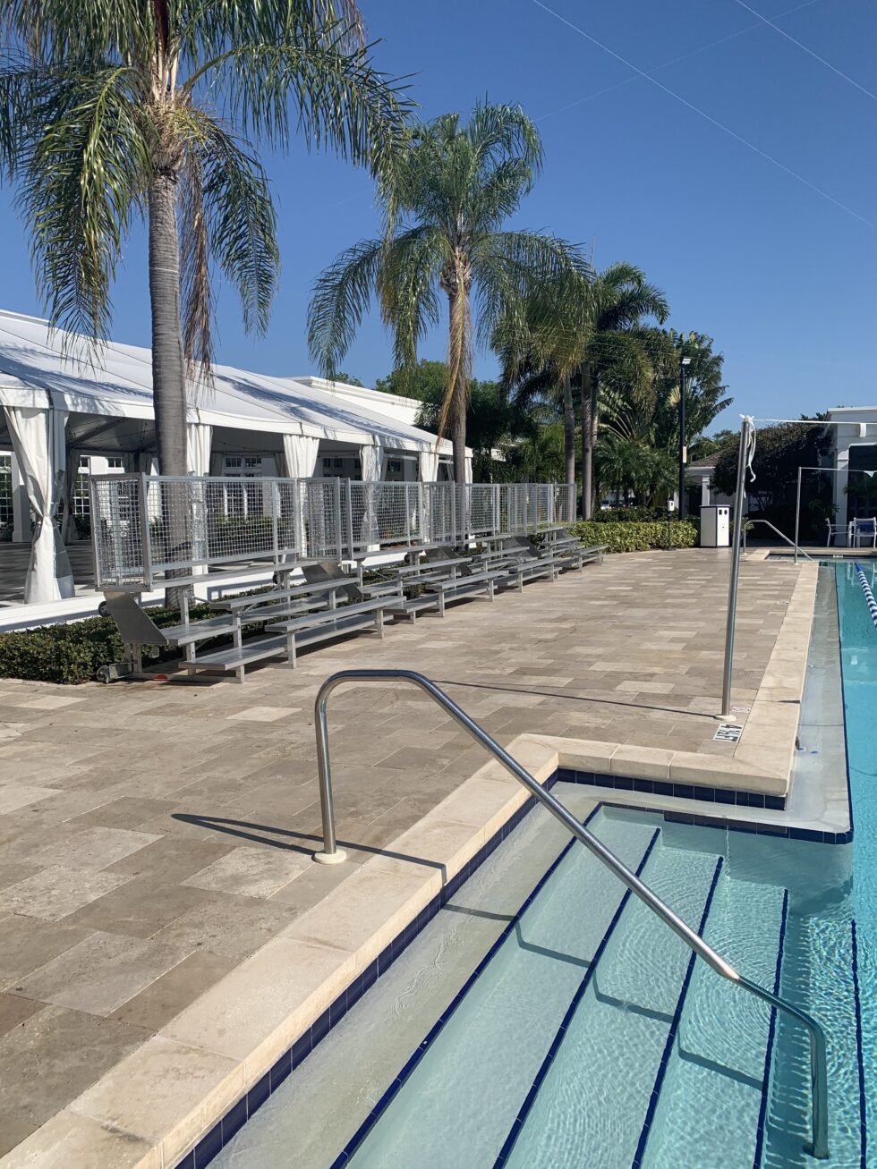 How Elevated Platforms and Bleachers Enhance Swim Meet Viewing - Rental ...